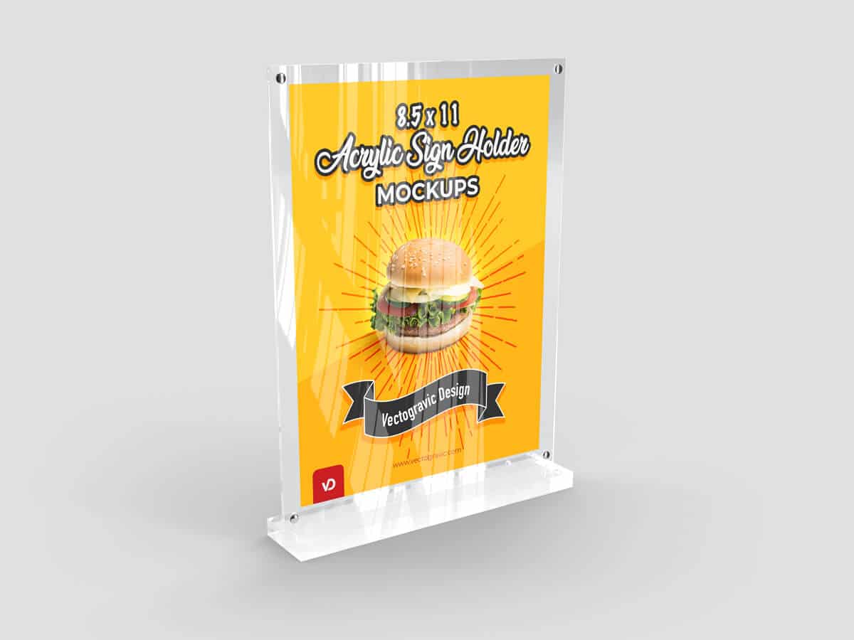 8.5 X 11 Acrylic Sign Holder Mockups | Vectogravic Design