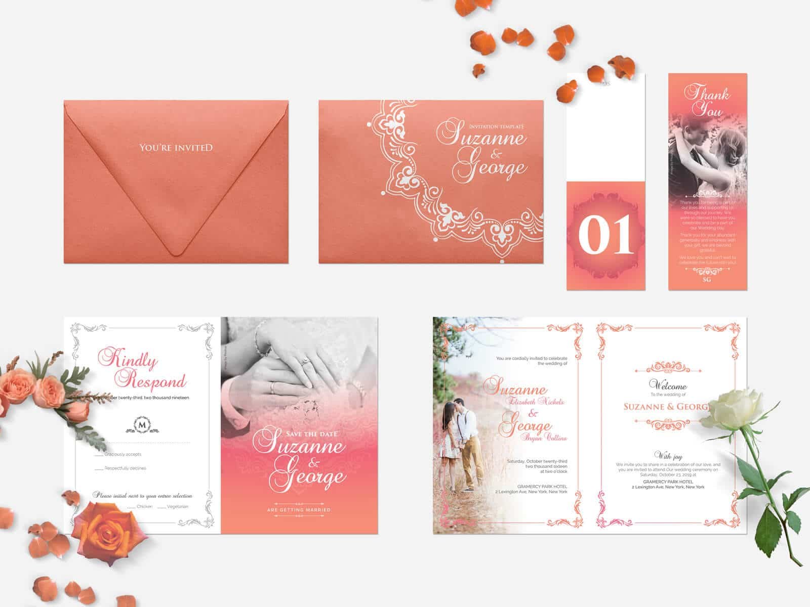 A7 Contour Flap Envelopes Invitation Template | Vectogravic Design