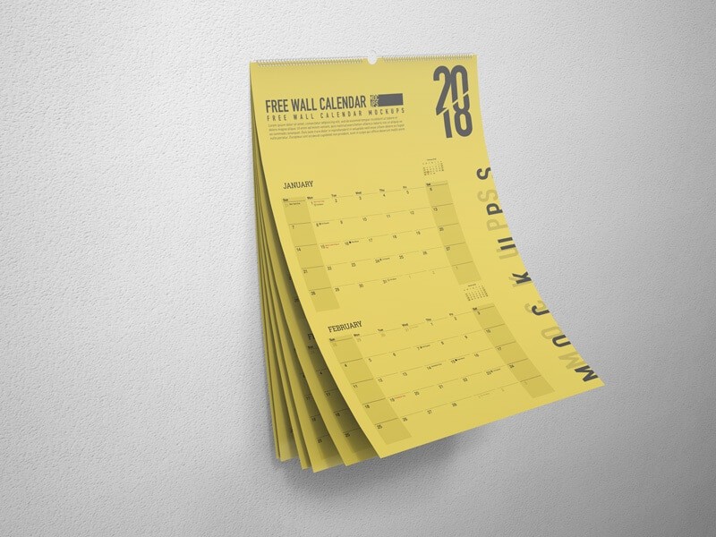 Free Wall Calendar Mockups | Vectogravic Design