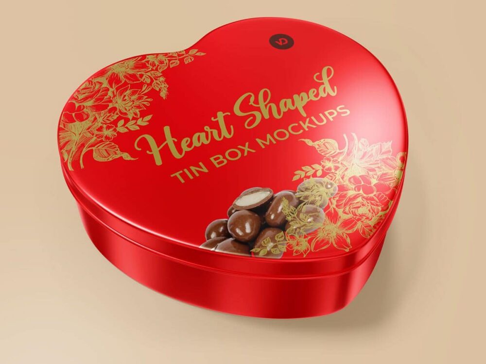 Heart Shaped Tin Box Mockups